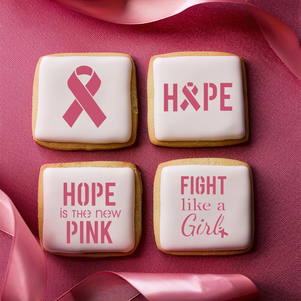 Breast Cancer Awareness Cookie Stencils | Confection Couture ...