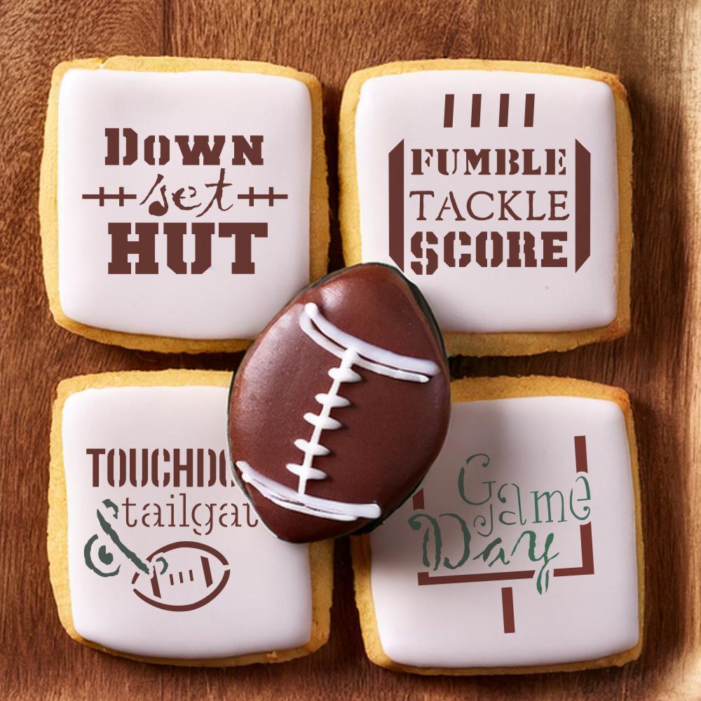 Game Day Message Cookie Stencils: Football Cookie Stencils – Confection ...