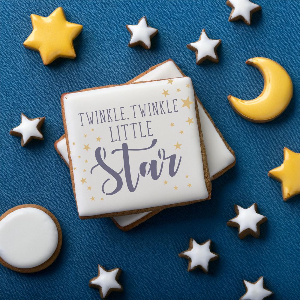Twinkle Twinkle Cookie Stencil | Celestial Baby Shower Cookies – Confection Couture Stencils