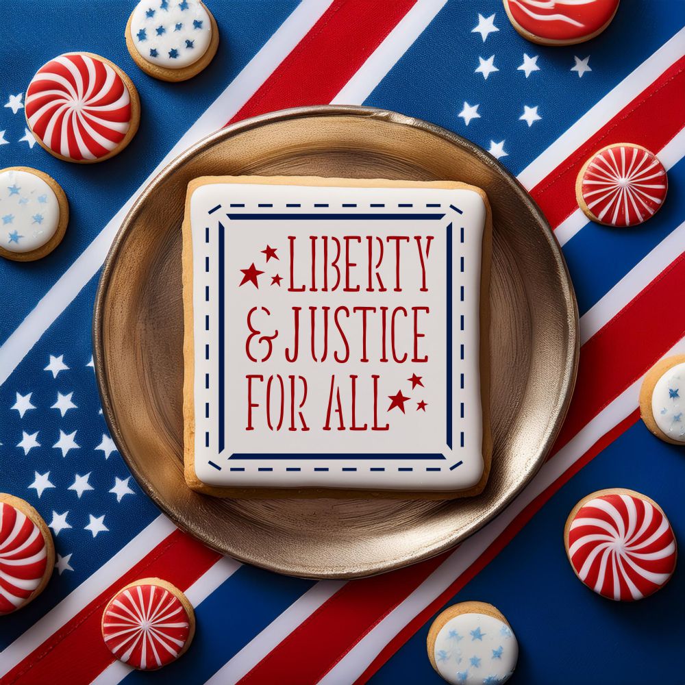 Liberty and Justice for All Stencil for Cookies – Confection Couture ...