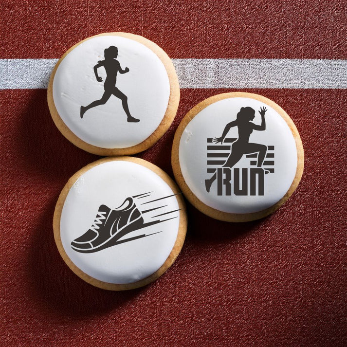 Female Runner Cookie Stencils: Decorate Cookies for Race Day ...