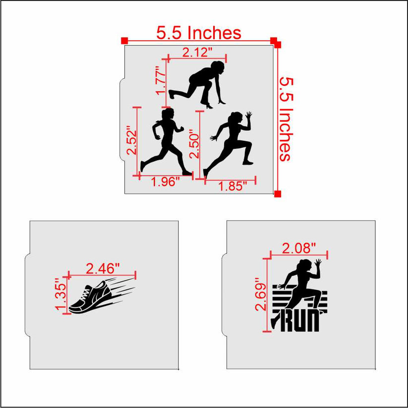 Female Runner Cookie Stencils: Decorate Cookies for Race Day ...