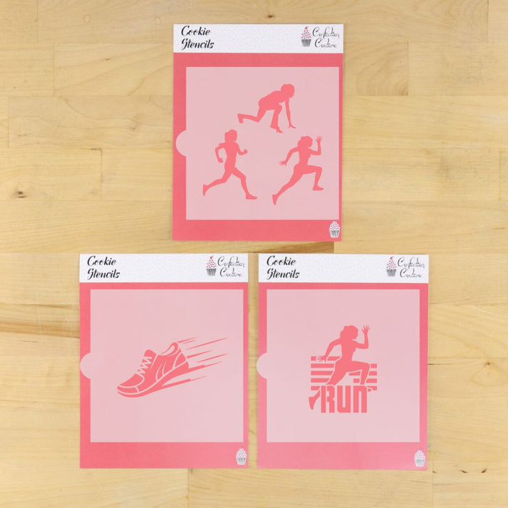Female Runner Cookie Stencils: Decorate Cookies for Race Day ...