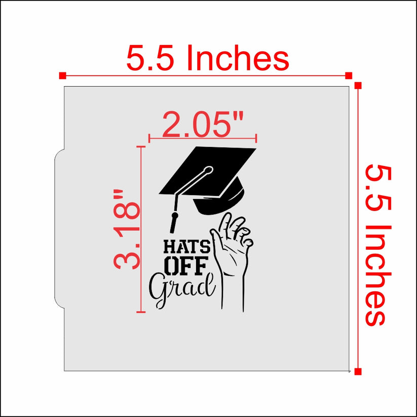 Hats Off Grad Stencil For Graduation Cookies – Confection Couture Stencils