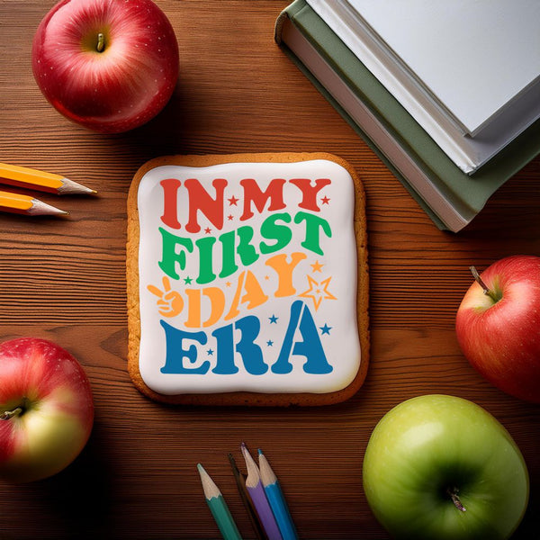 First Day Era Cookie Stencil | Back to School Cookies – Confection ...