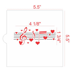 Valentine Sheet Music Cookie Stencil: Music Theme Valentine's Day ...
