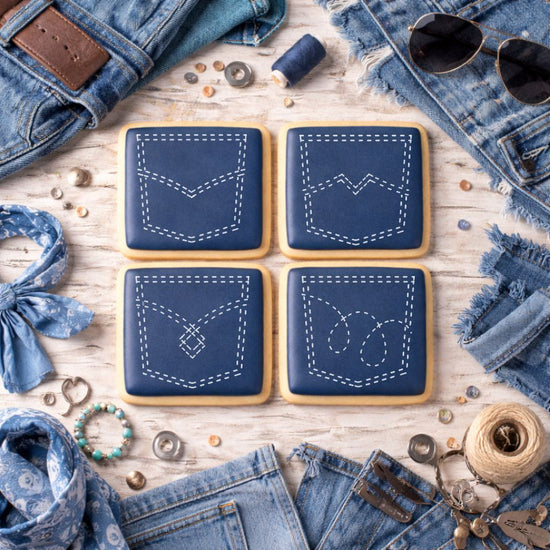 Blue Jean Pocket Cookie Stencil | Denim Cookies – Confection Couture ...