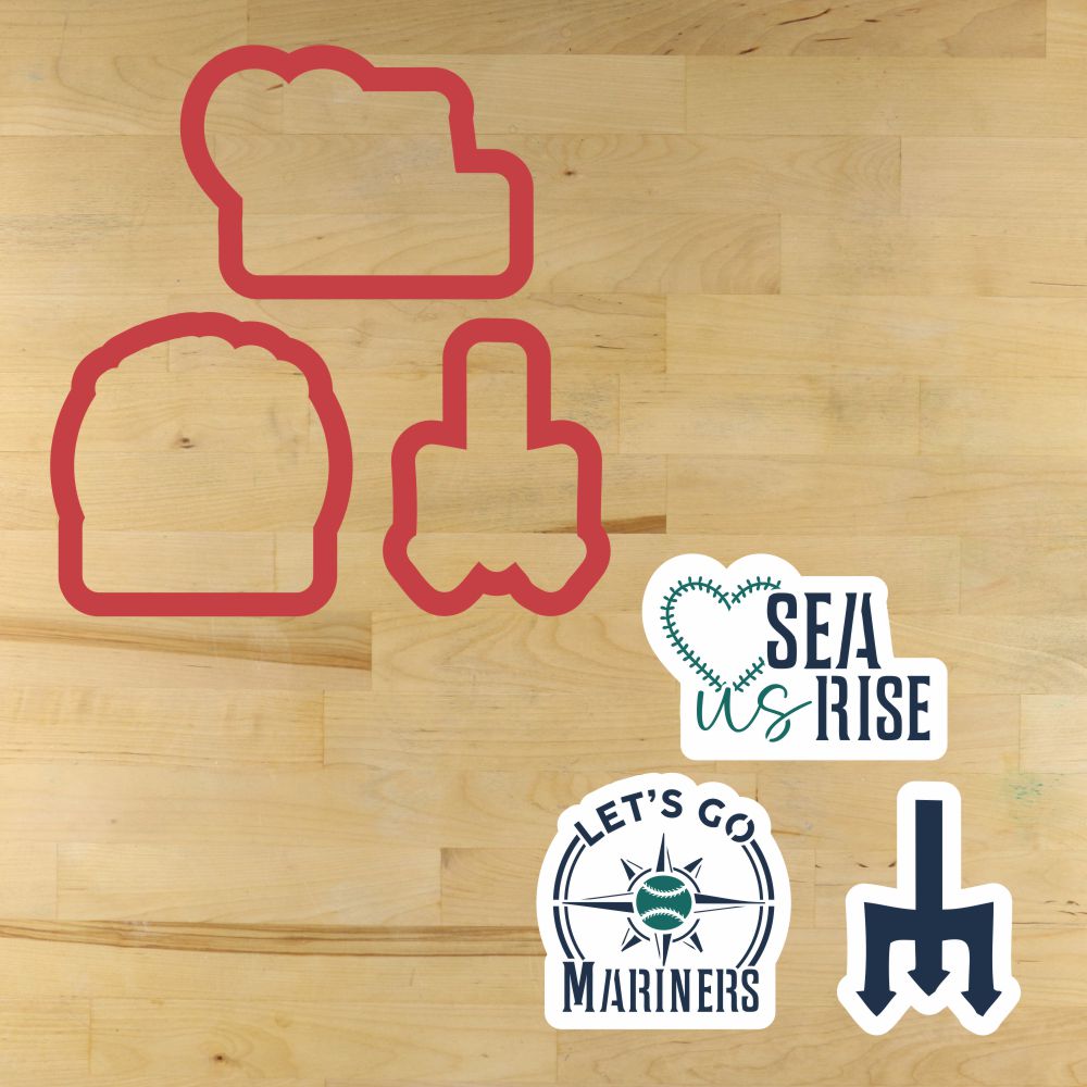 Sea Us Rise Baseball Cookie Stencil Set - Confection Couture Stencils