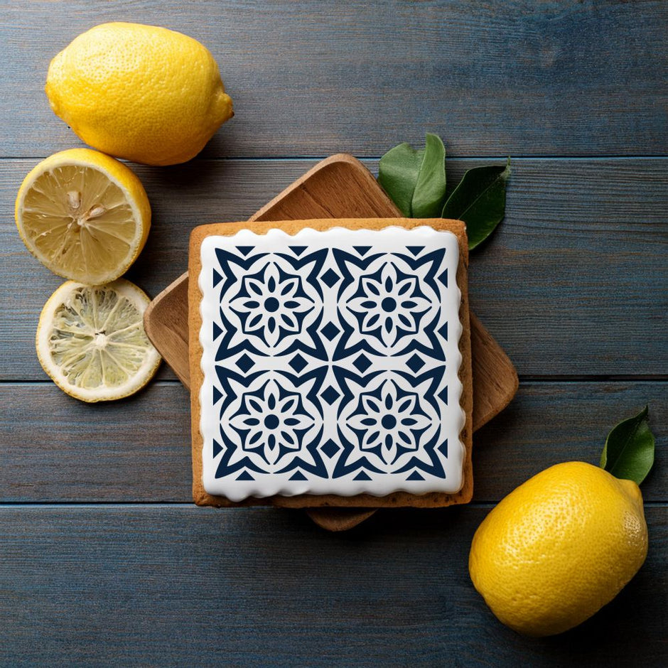 Tile Cookie Stencils: Italian Blue Tile and Lemon Cookies – Confection ...