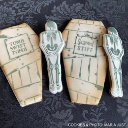 Halloween Coffin Cookie Stencil: Spooky Coffin Designs - Confection ...