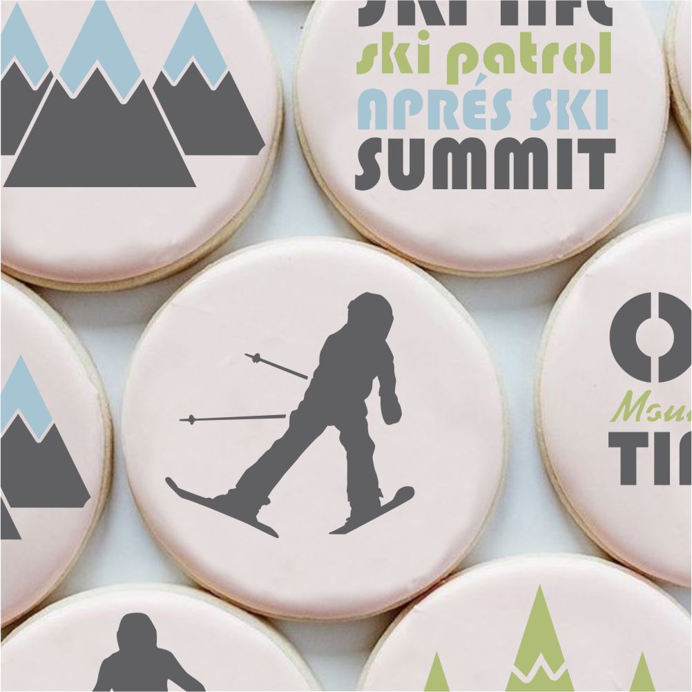 Skiing Cookie Stencil Bundle | Skiing Theme Cookies – Confection ...